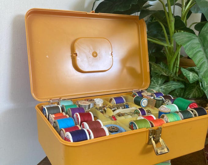 Yellow Plastic Sewing Box - Etsy
