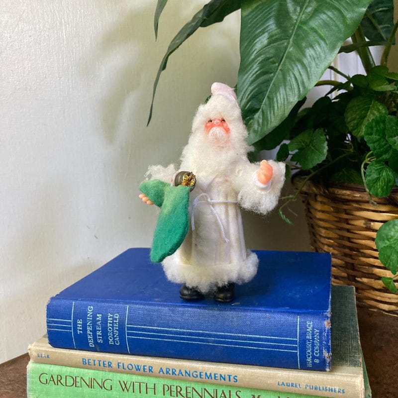 Flocked Santa - Etsy