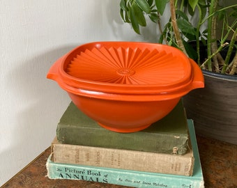 Vintage 70s Tupperware Orange Container - Etsy