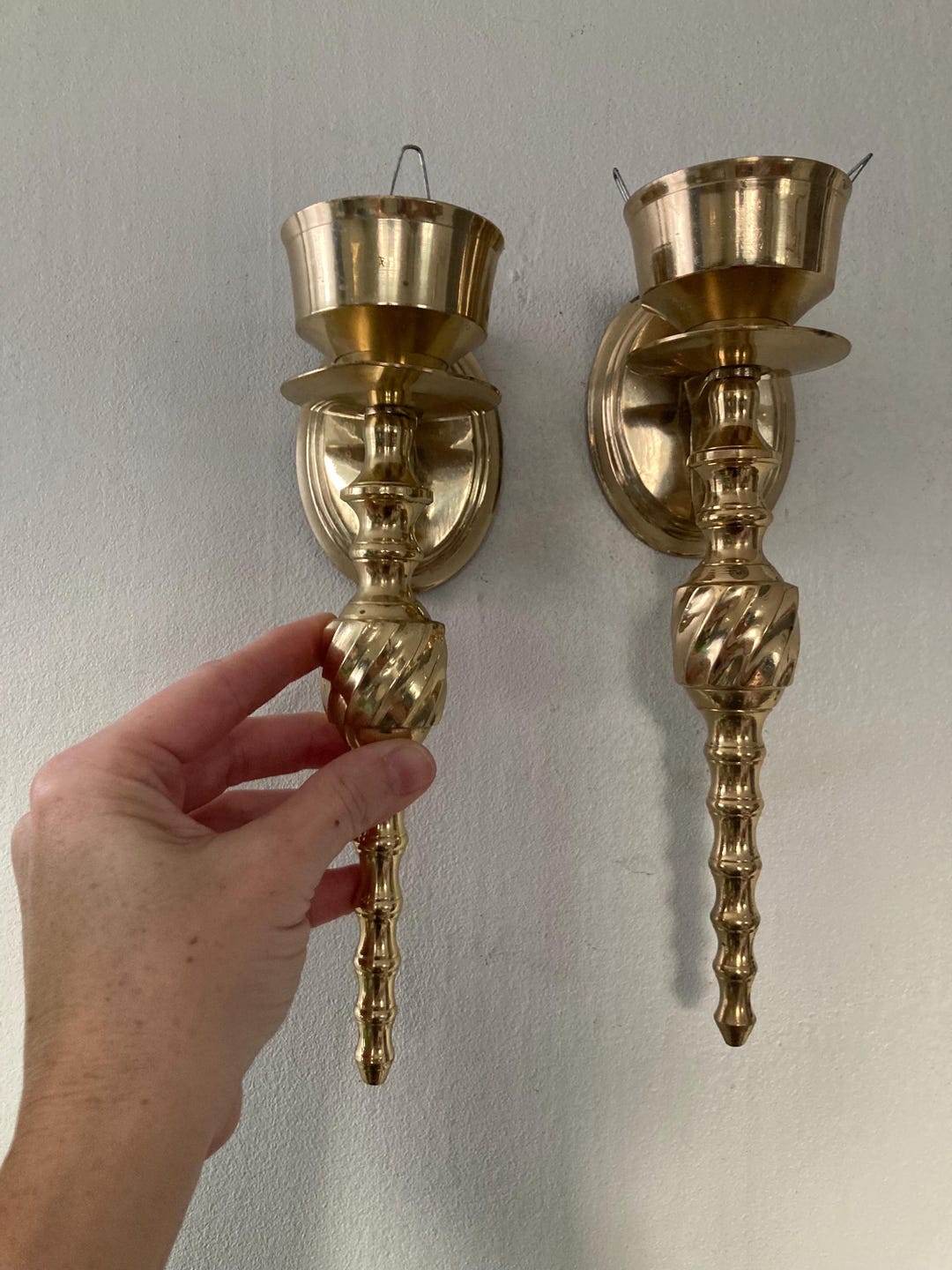 Twisty Brass Candle Sconces. S2 - Etsy