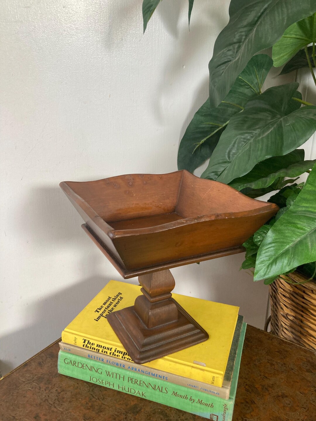 Wood Pedestal Bowl - Etsy