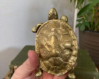 Vintage Brass Turtle With Lid Treasure Box Trinket Box Taiwan 4 Inches ...