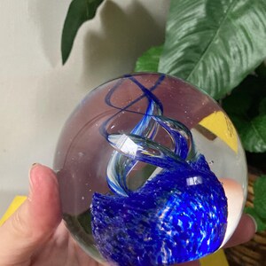 Blue Glass Paperweight - Etsy