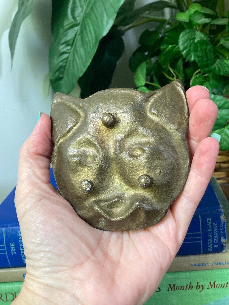 Brass Cat Face Tray - Etsy