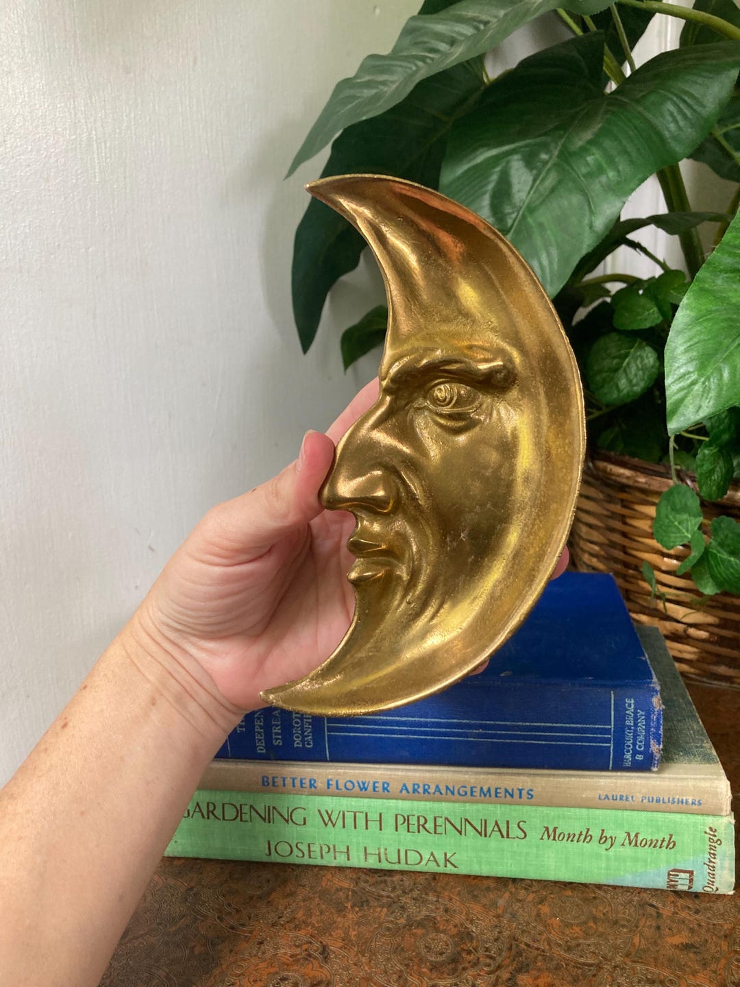 Brass Moon Face Tray Vintage - Etsy