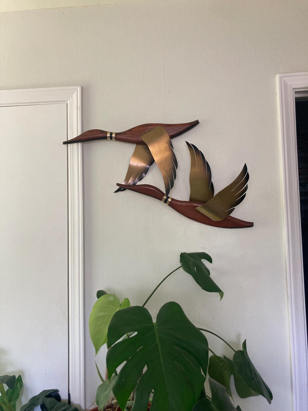 Wood and Brass Ducks Wall Decor - Etsy