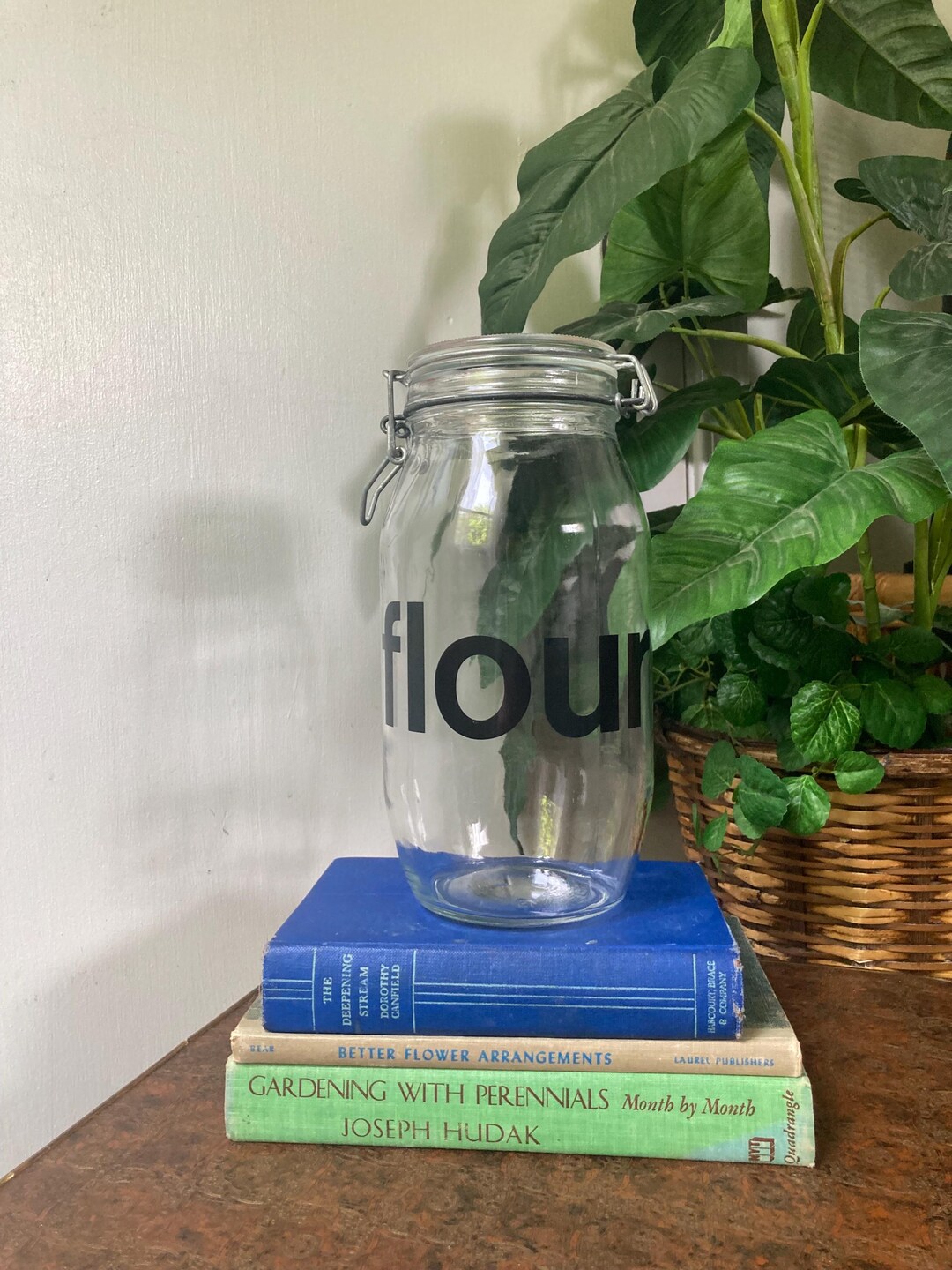 Glass Flour Jar Vintage - Etsy
