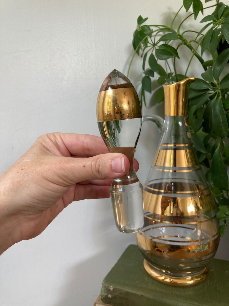 Avitra Crystal Decanter With Gold Stripes - Etsy