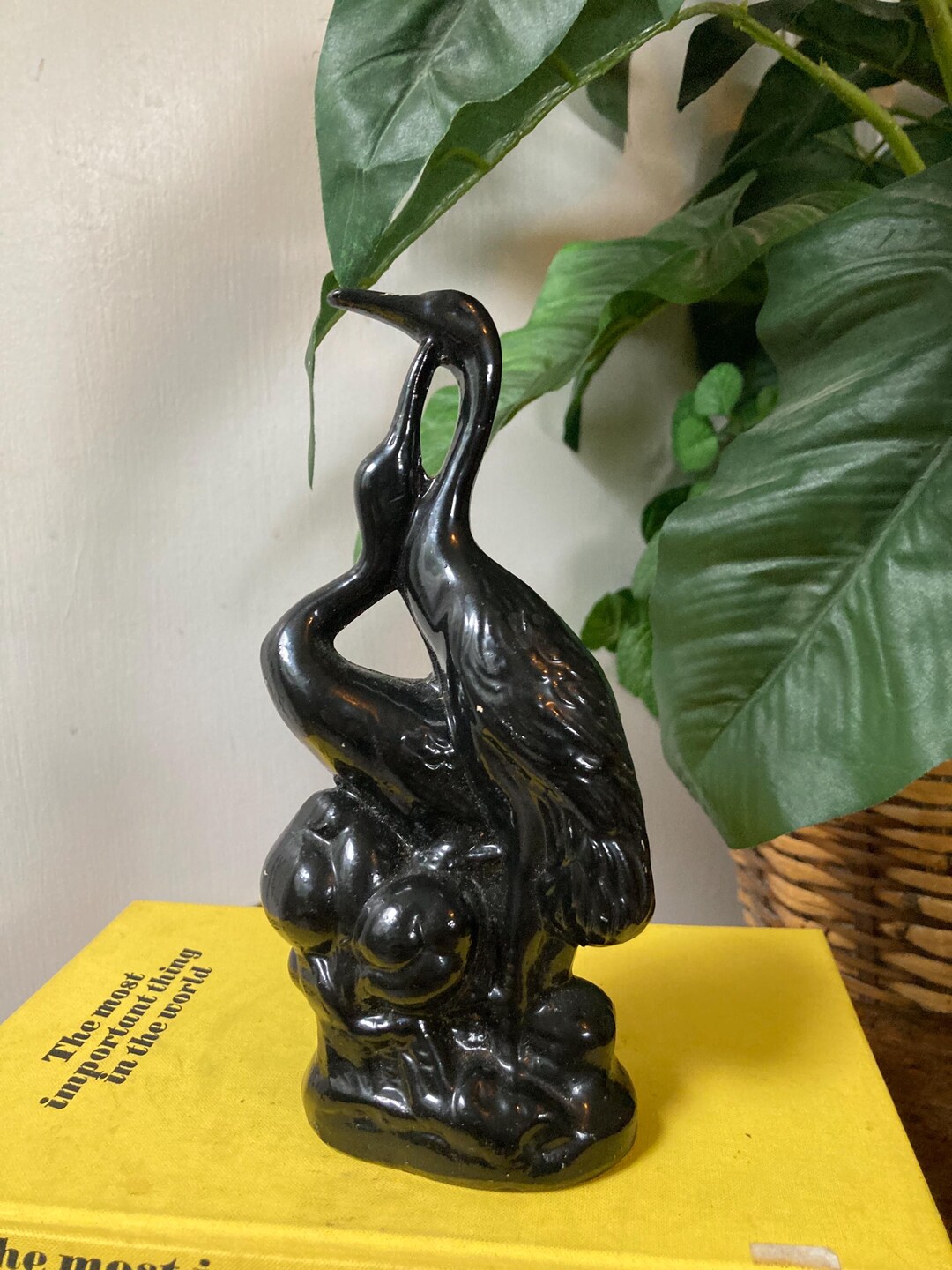 Black Ceramic Cranes Figurine - Etsy