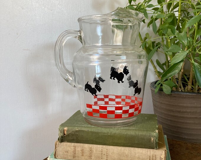 Scottie Dog Glass Pitcher. MB - Etsy