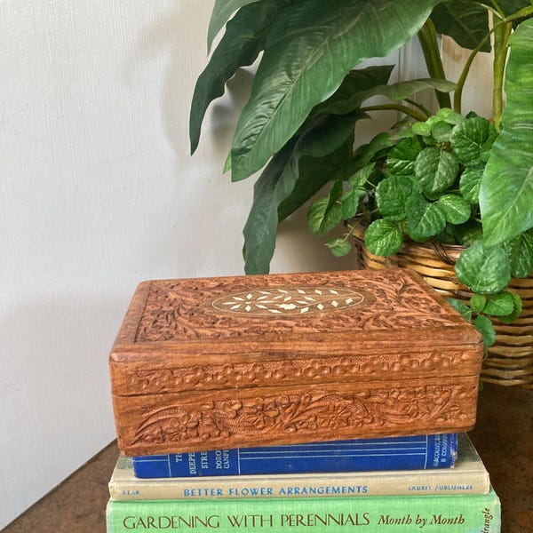 Carved Wood Box - Etsy