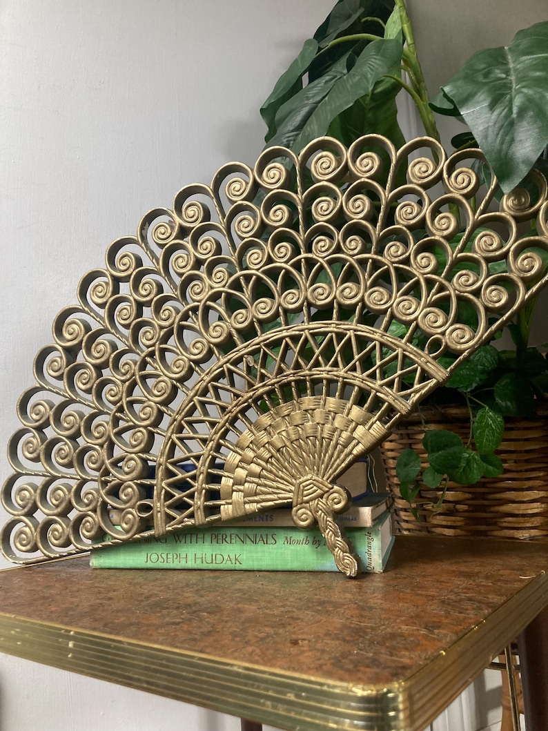 Gold Plastic Wall Fan - Etsy