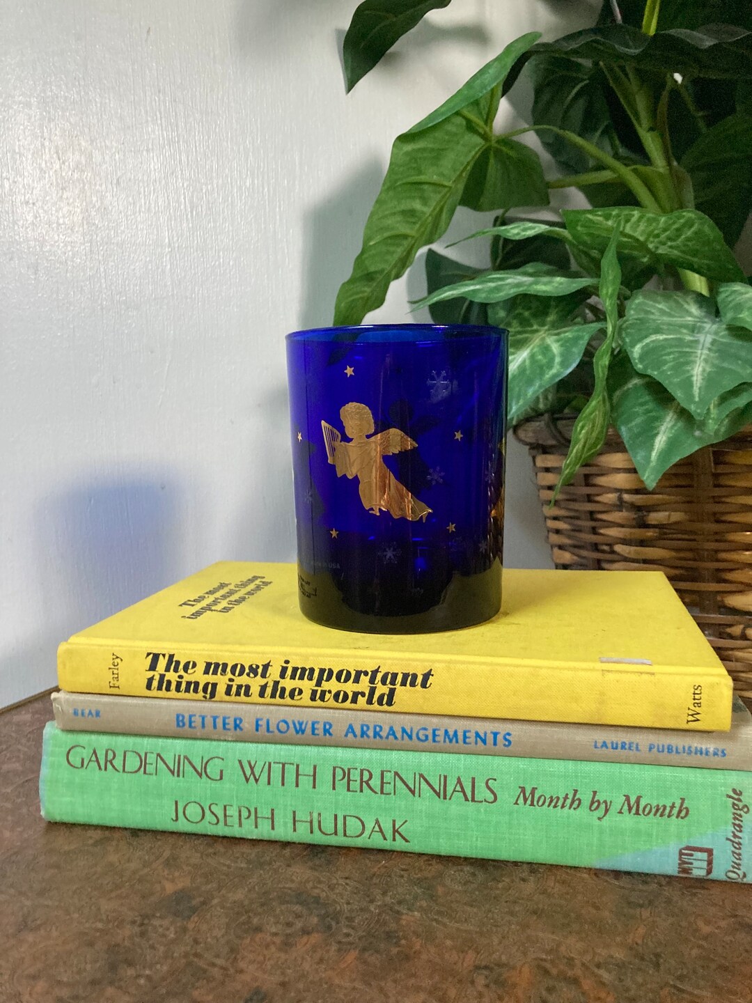 Culver Cobalt Blue Angel Glass - Etsy
