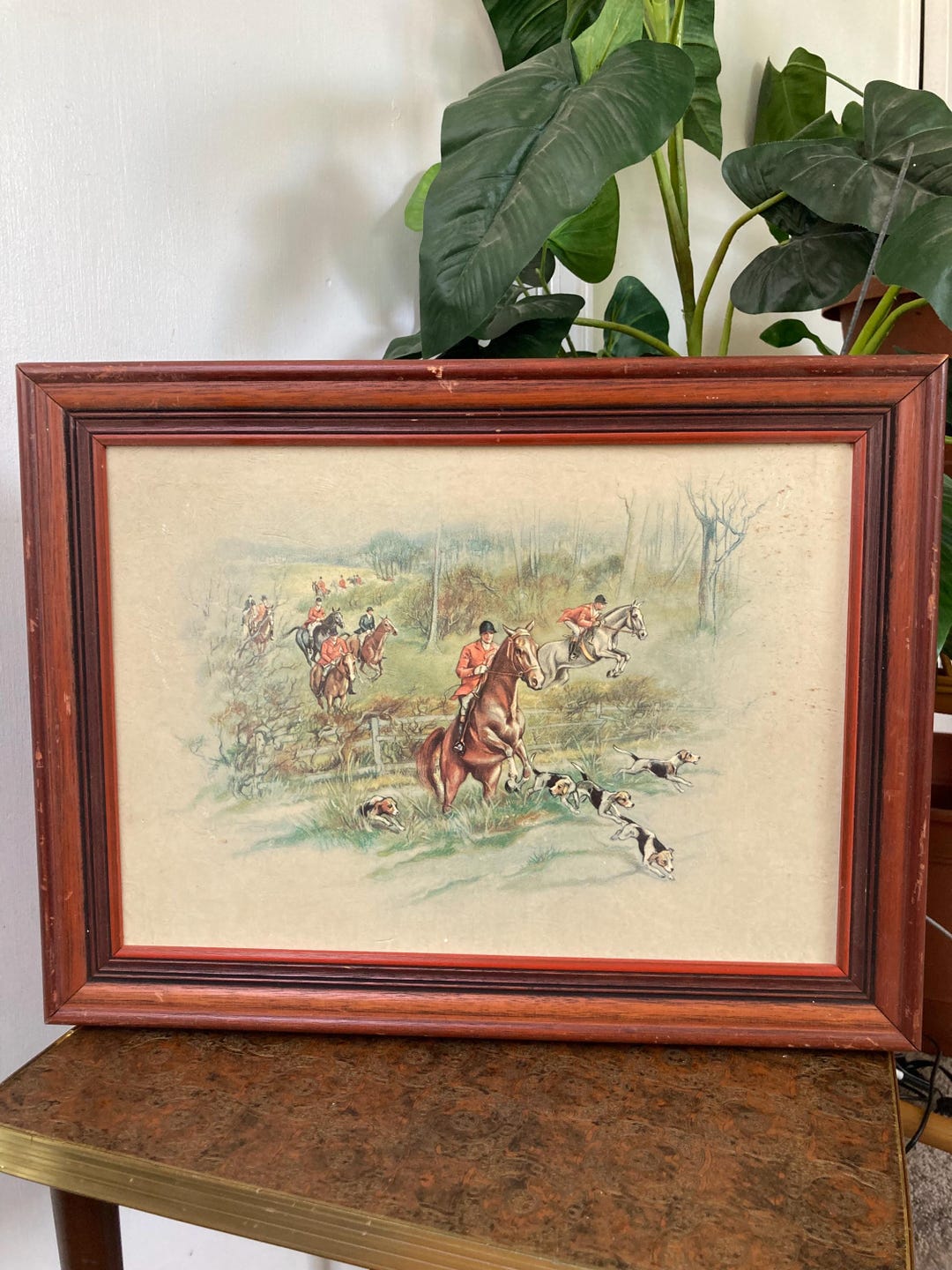 Vintage Hunting Scene Print as Is - Etsy