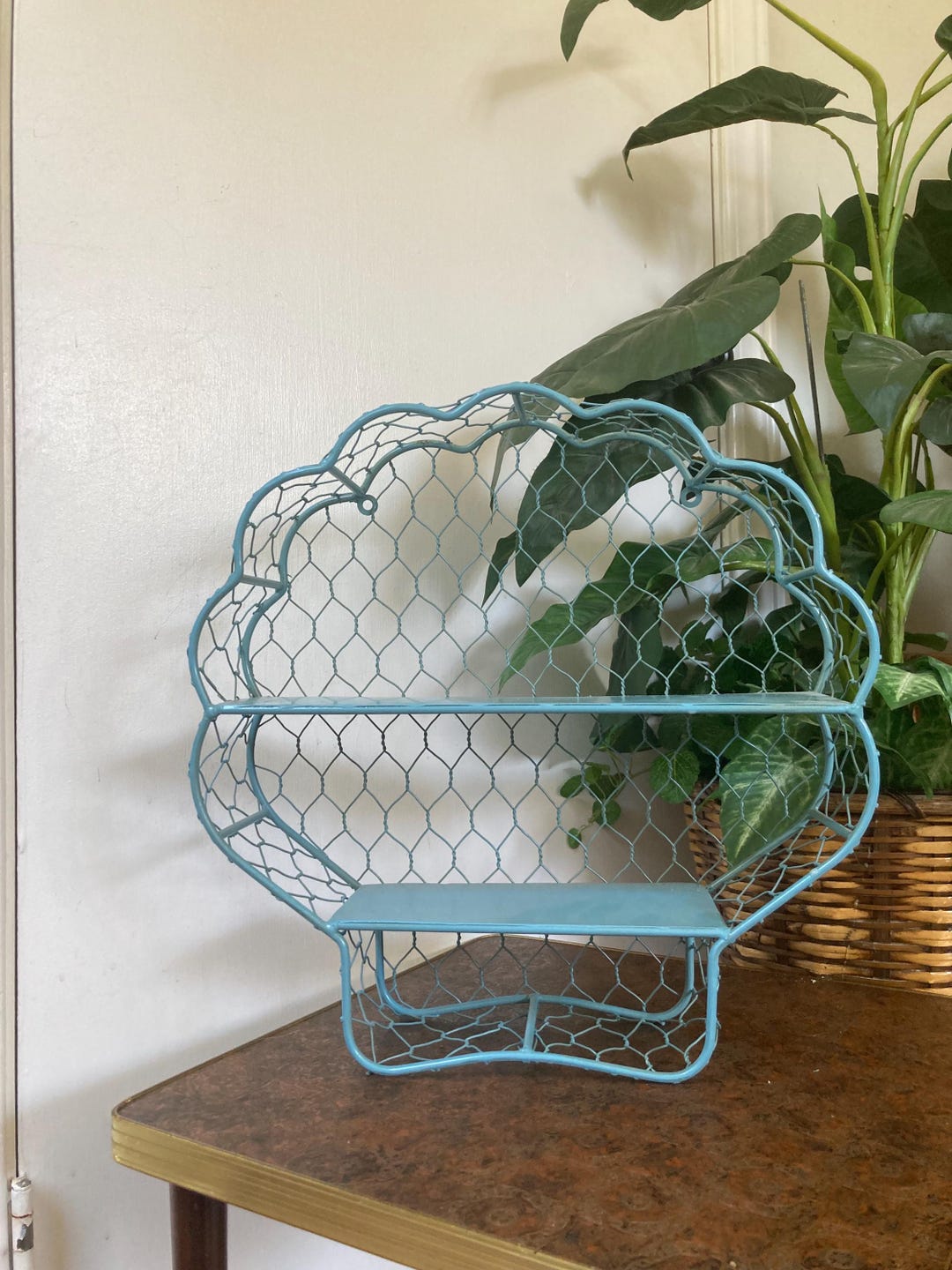 Blue Metal Wire Shell Shelf - Etsy