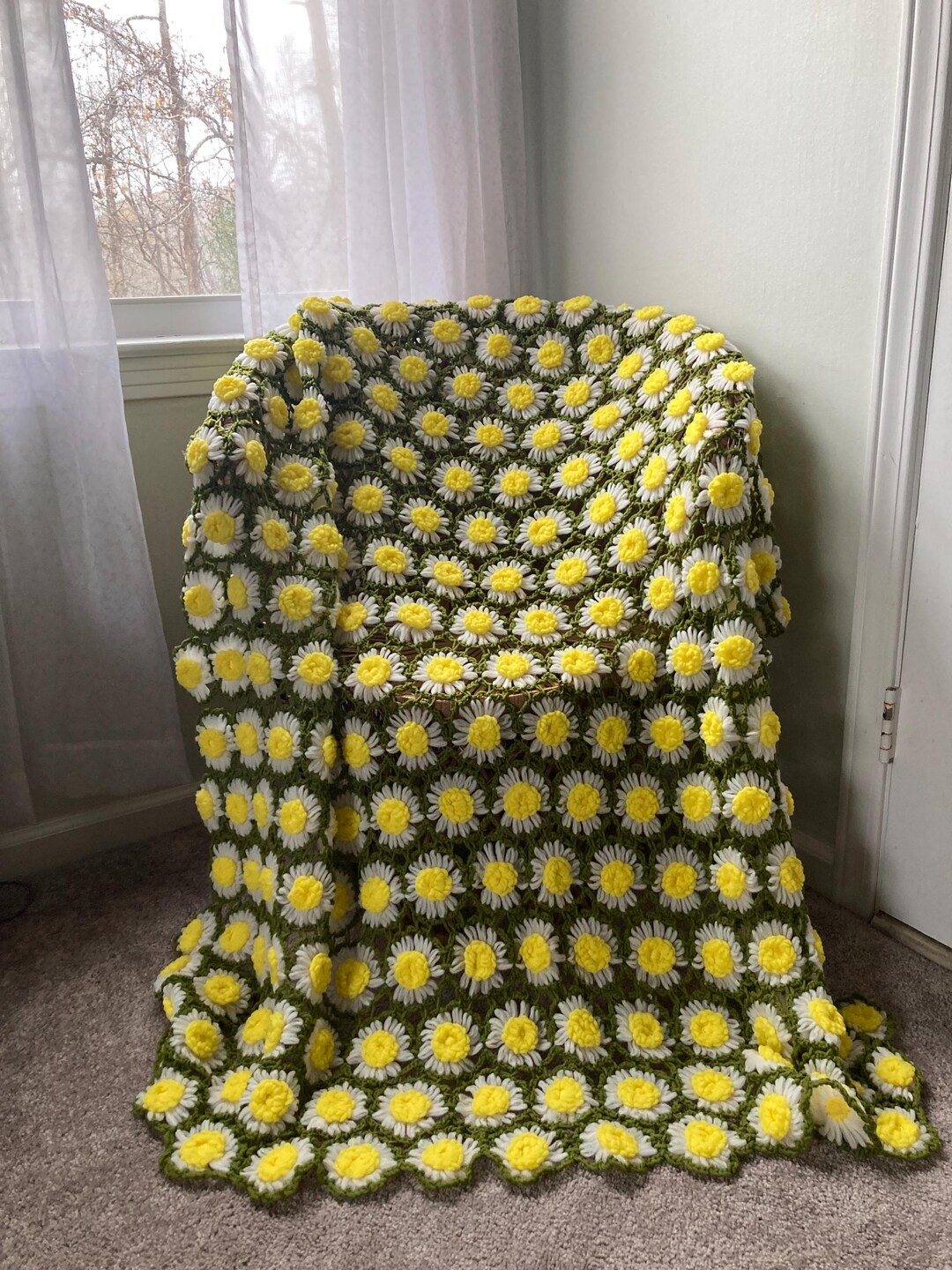 Crocheted Daisy Afghan .s2 - Etsy