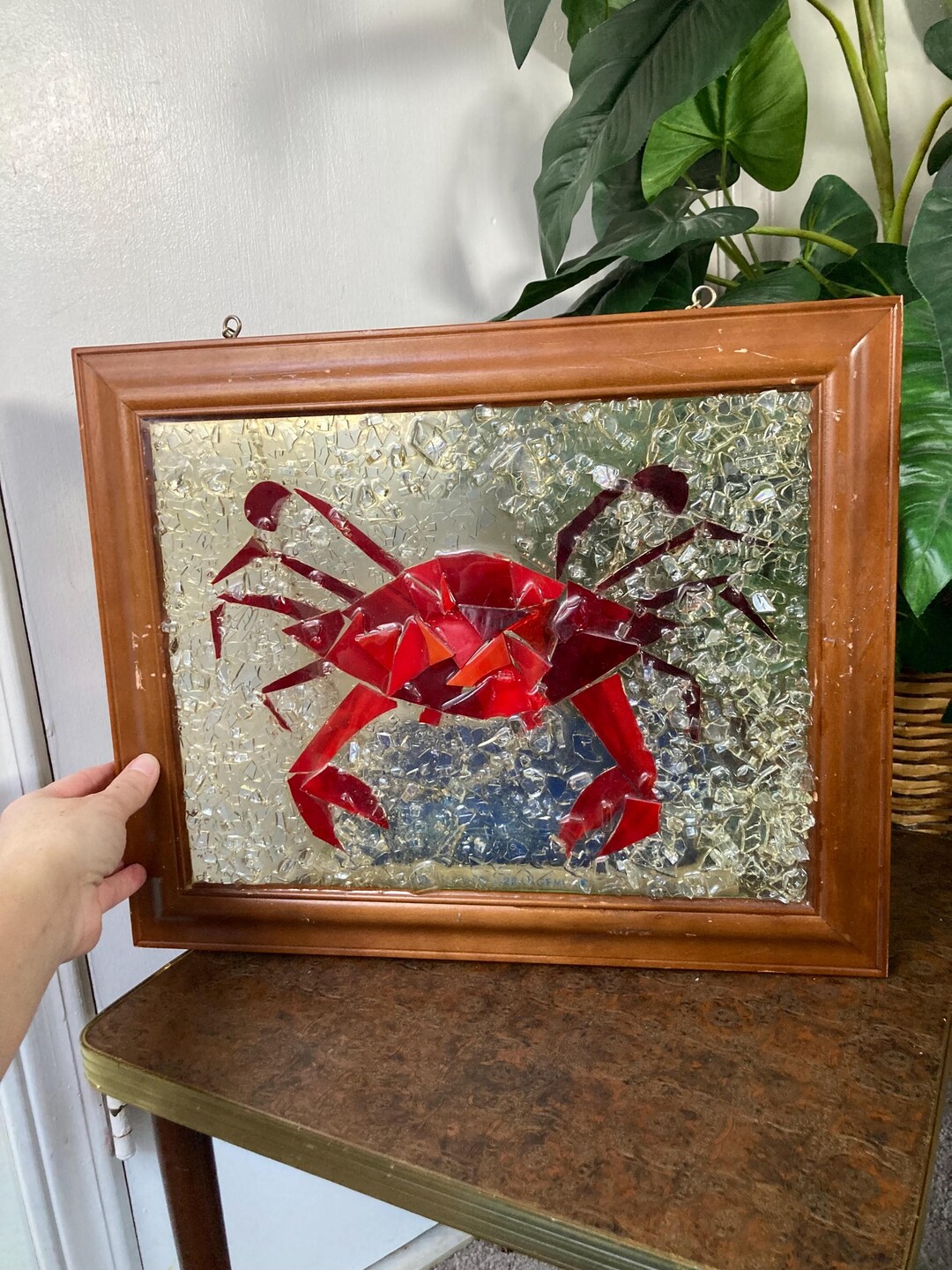 Glass Mosaic Crab Window Panel - Etsy