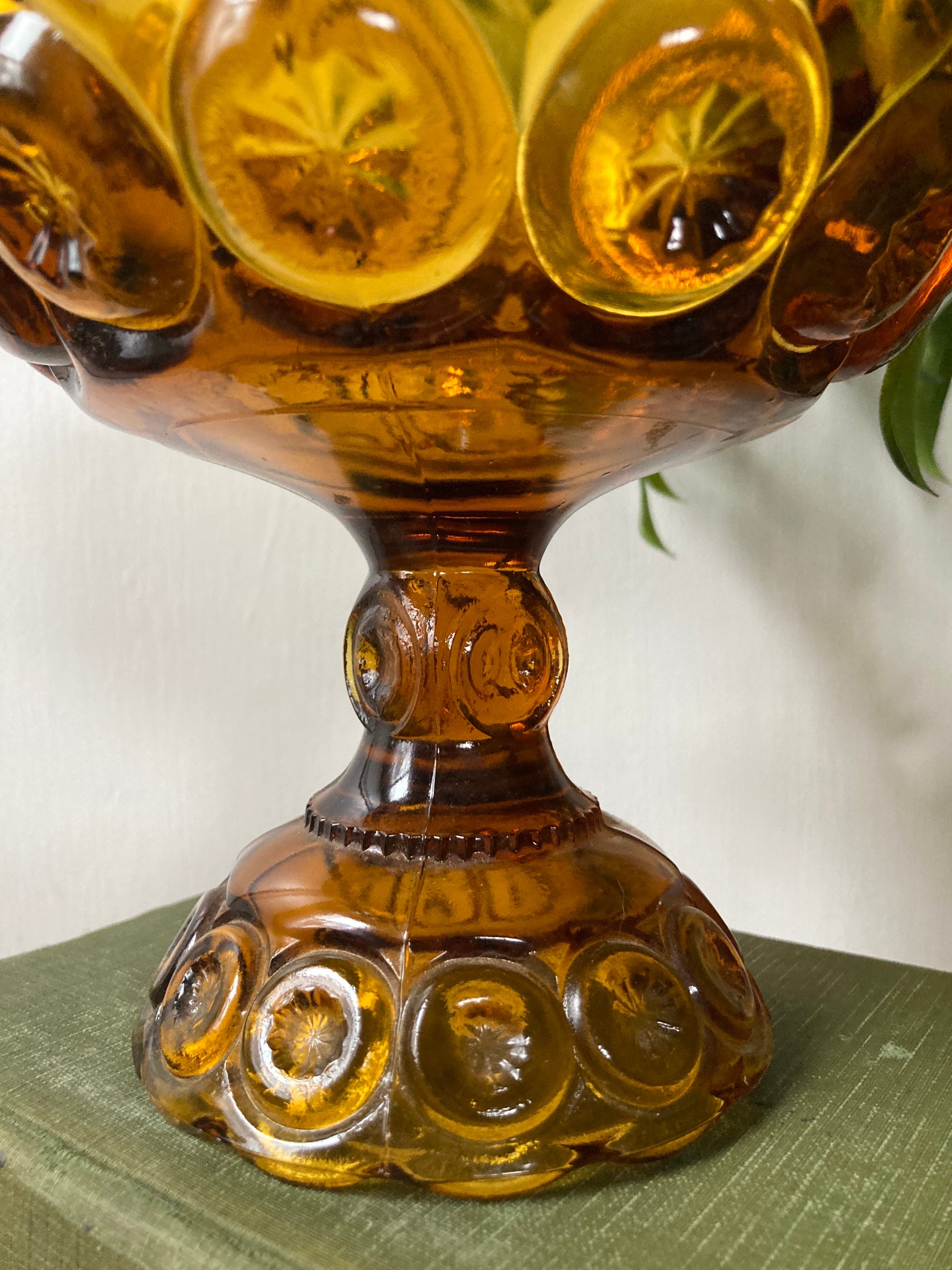 Amber Moon and Stars Pedestal Bowl - Etsy