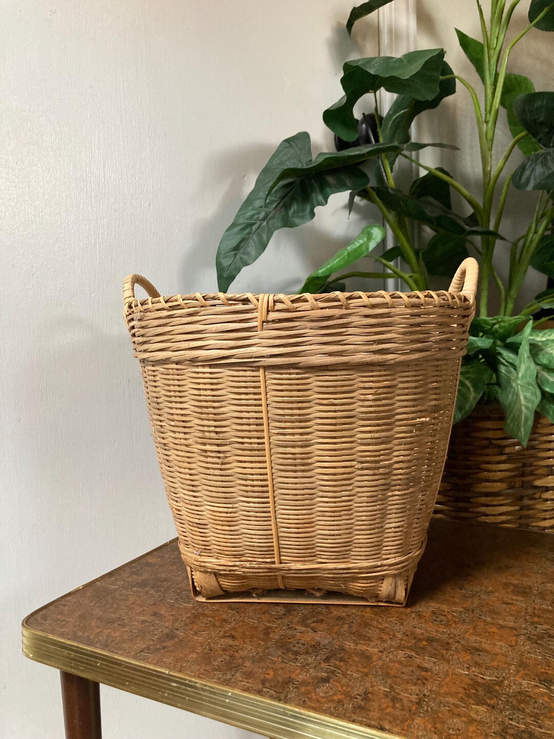 Bamboo Basket Planter - Etsy