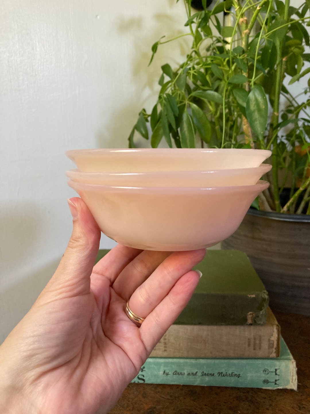Pink Fire King Bowls - Etsy