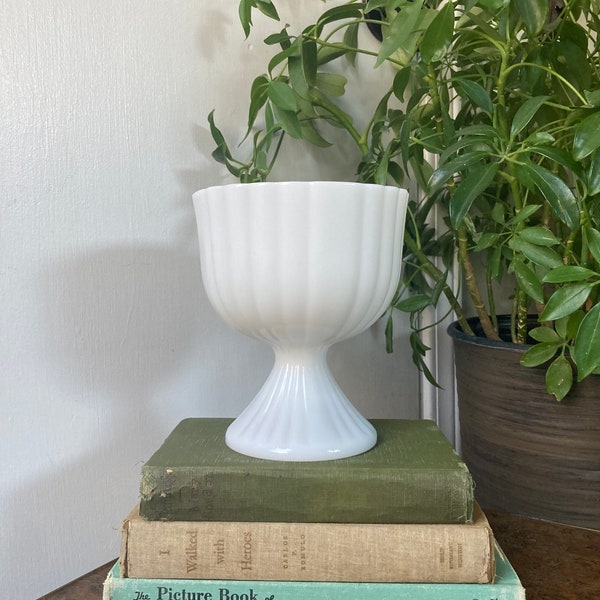 Footed Glass Vase - Etsy