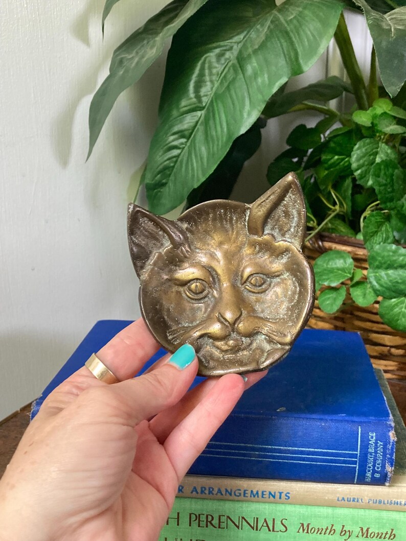 Brass Cat Face Tray - Etsy
