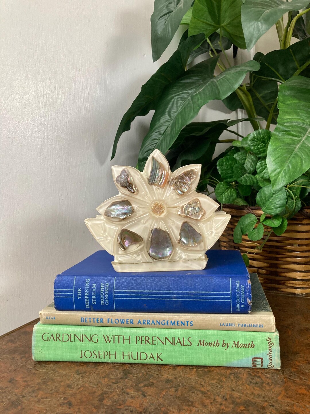 Lucite and Abalone Napkin Holder - Etsy