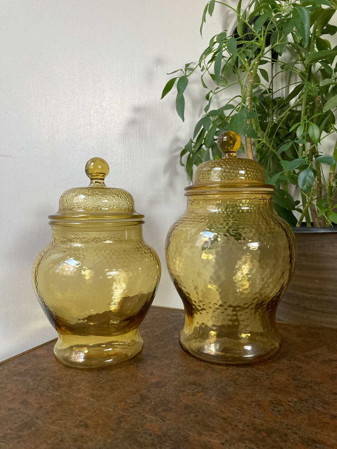Amber Glass Ginger Jars - Etsy