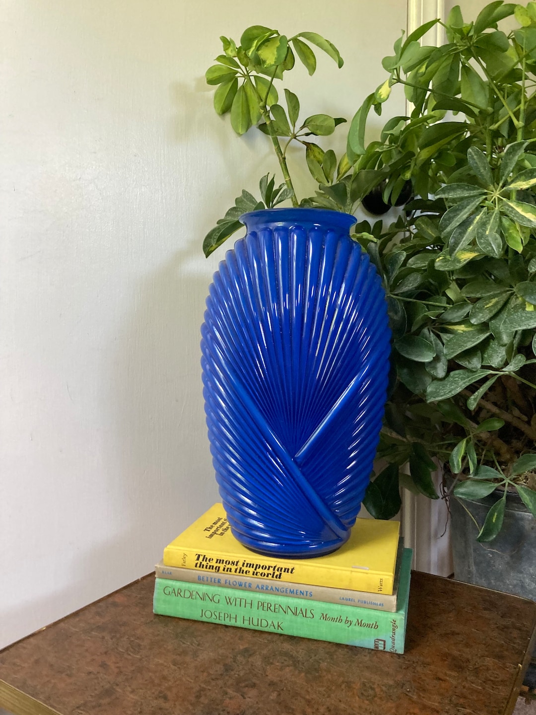 Art Deco Blue Glass Vase. C - Etsy