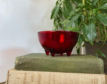 Red Glass Bowl | Etsy