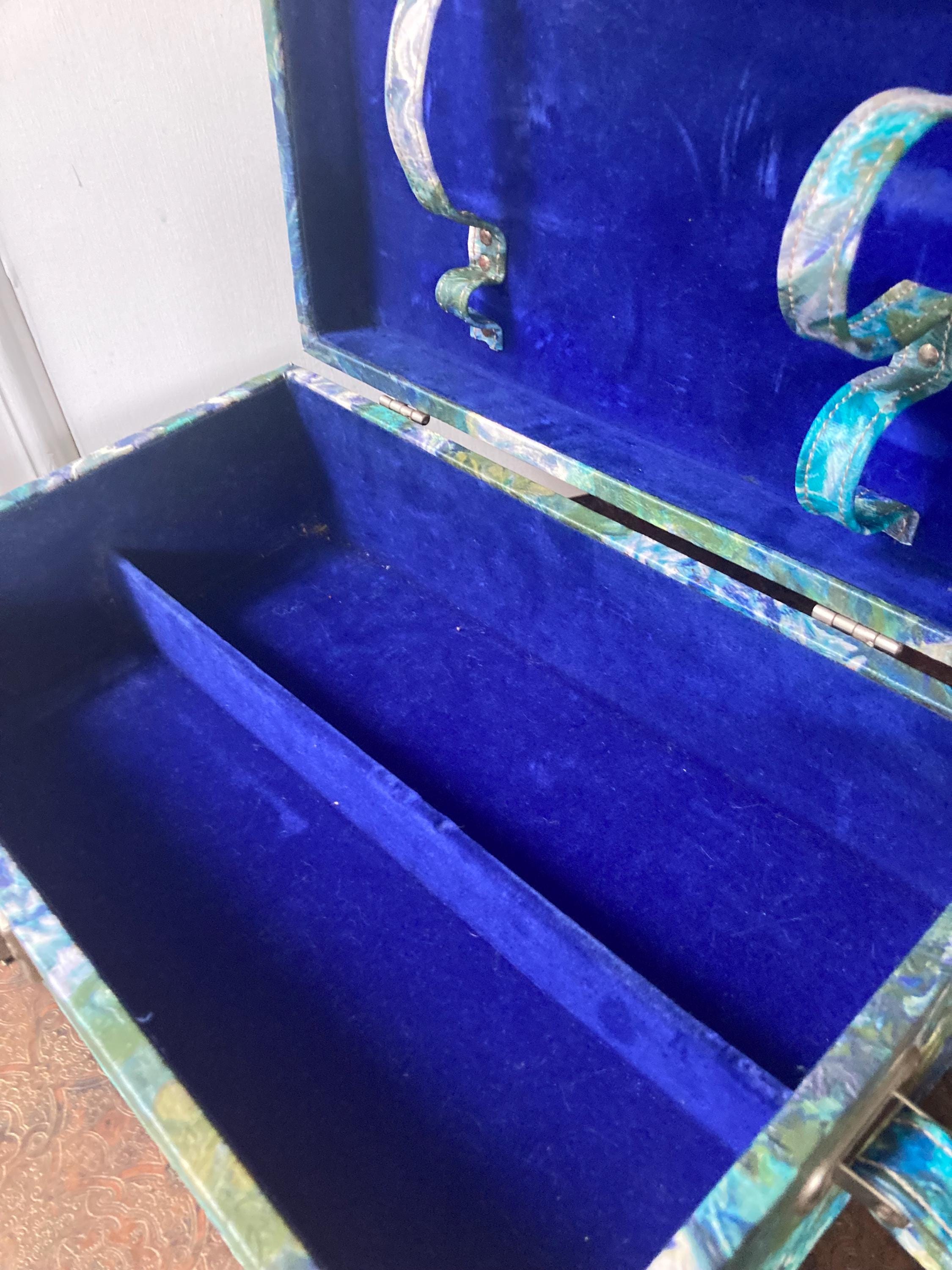 Vintage Blue Floral Jewelry Box. C - Etsy