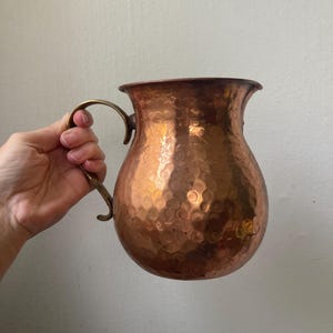 Copper Pitcher With Brass Handle - Etsy
