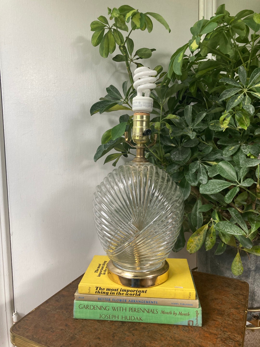 Clear Glass Art Deco Shell Lamp - Etsy