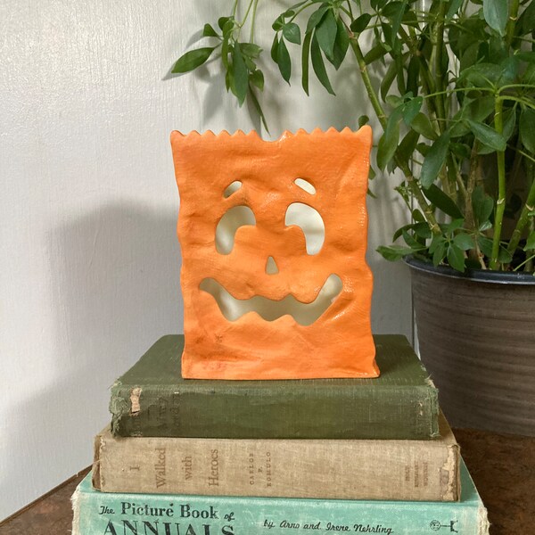 Ceramic Jack O Lantern Candle Holder - Etsy Ceramic Jack O Lantern Candle Holder - Etsy