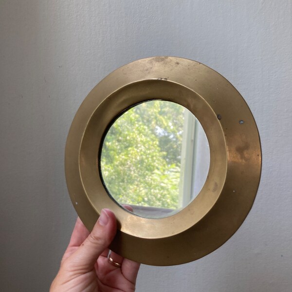Brass Round Mirror - Etsy