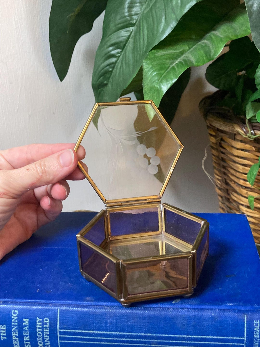 Glass and Brass Box - Etsy