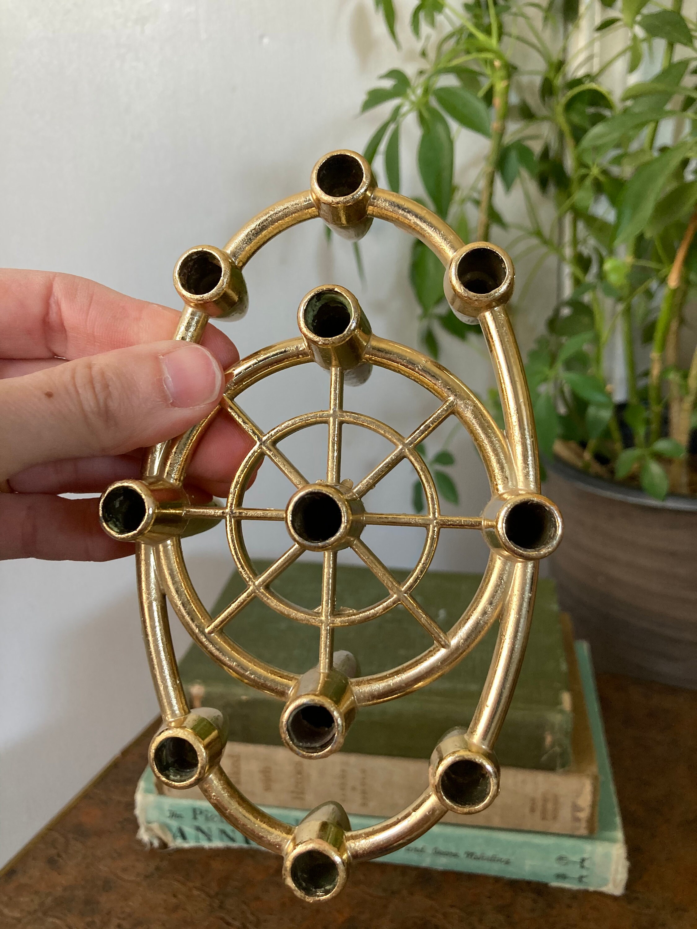Gold Metal Atomic Candle Holder - Etsy