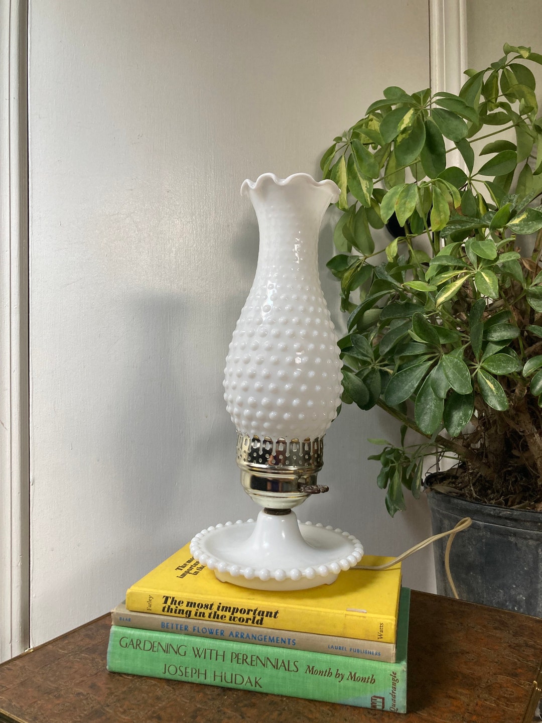 Milk Glass Hurricane Lamp
