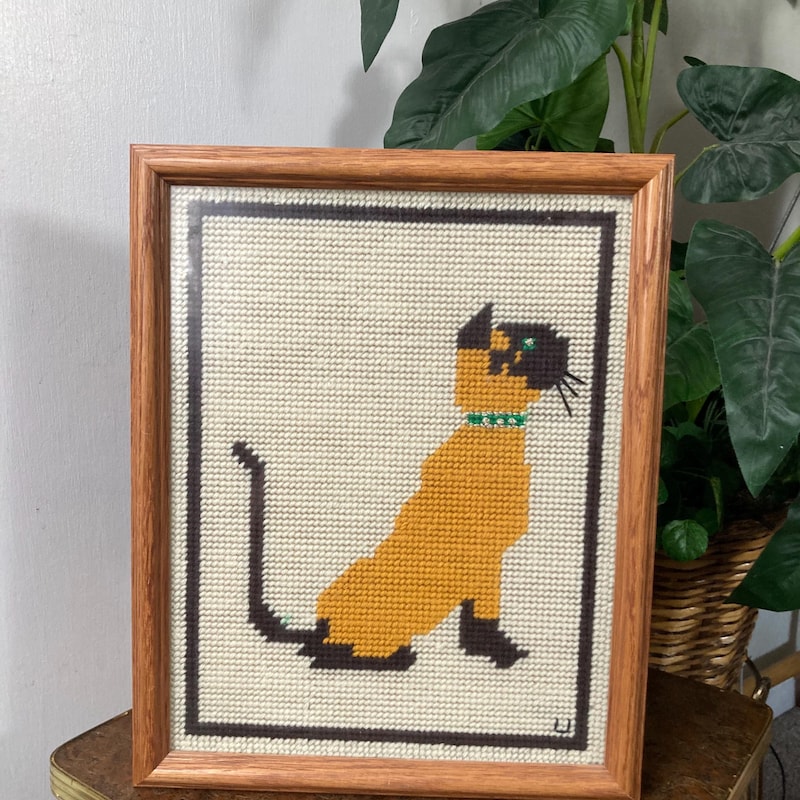 Cat Needlepoint - Etsy
