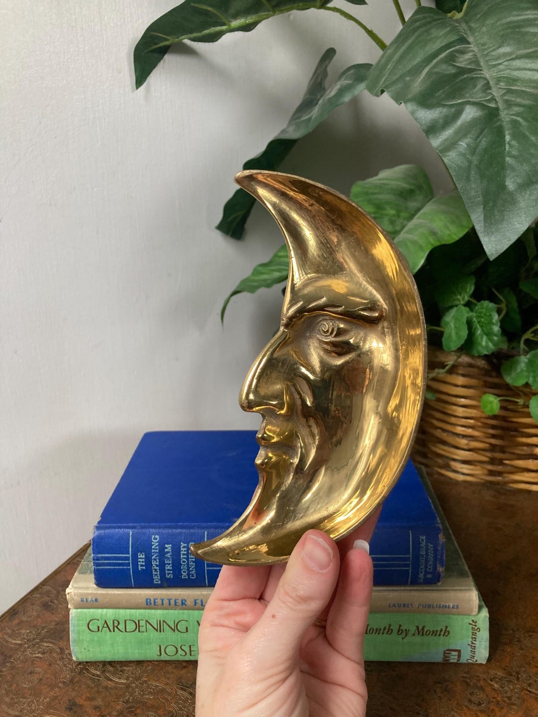 Brass Moon Face Tray Vintage - Etsy