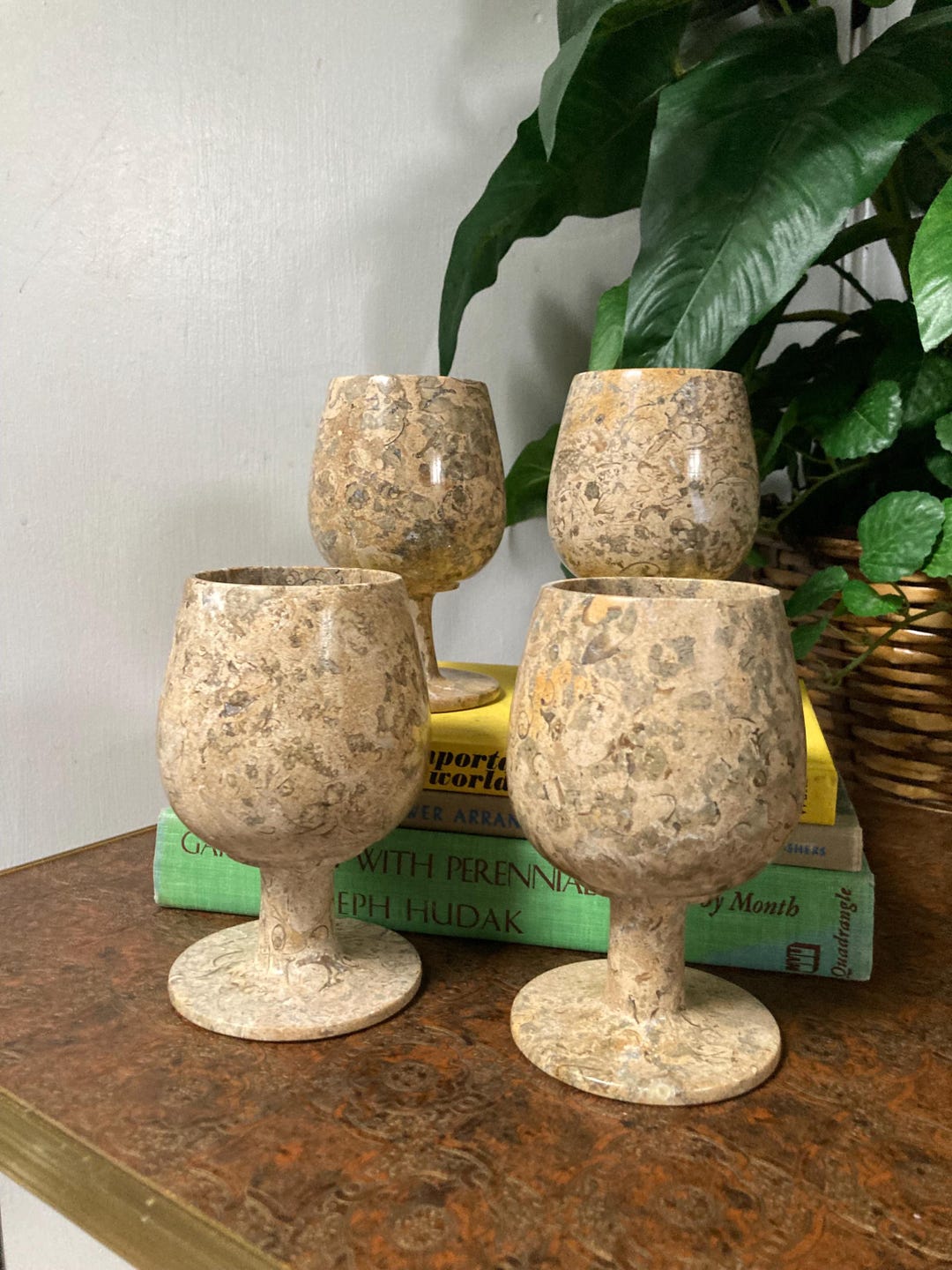 Vintage Stone Cups - Etsy