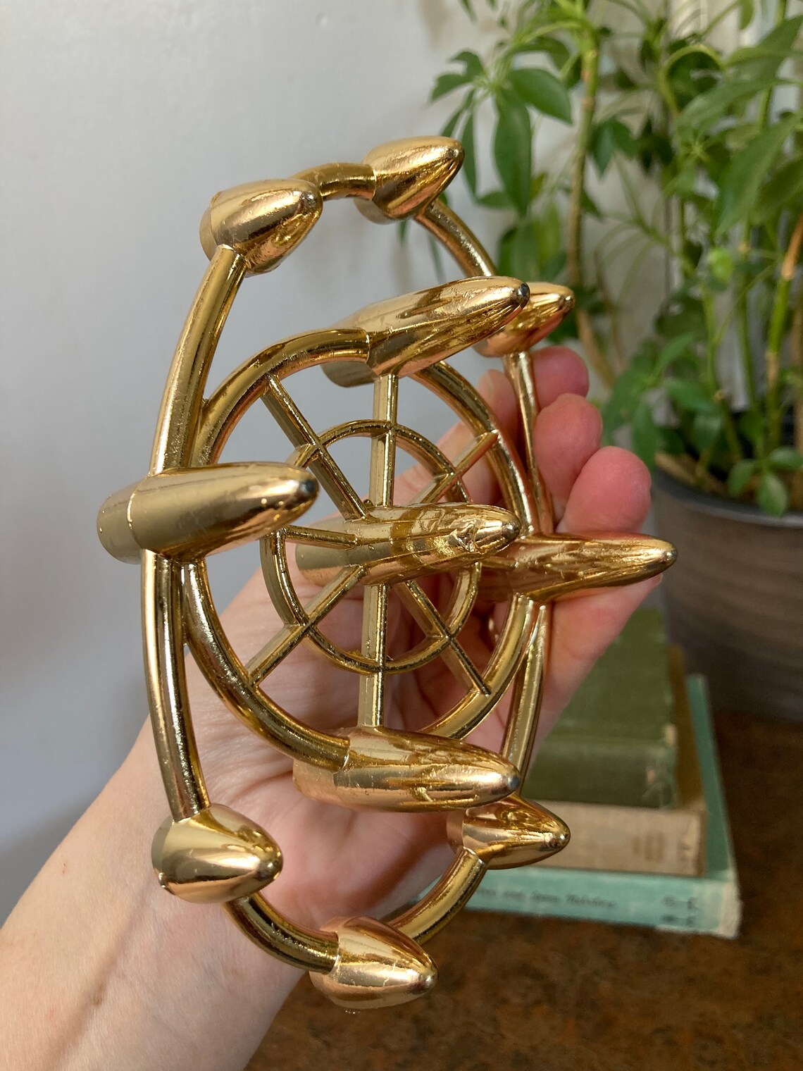 Gold Metal Atomic Candle Holder - Etsy