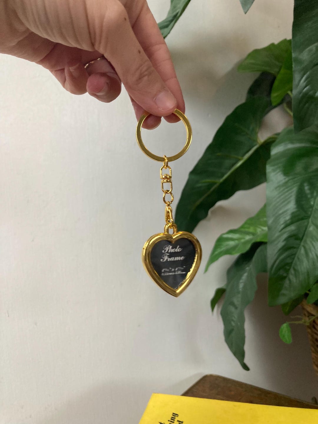 Brass Heart Frame Keychain - Etsy