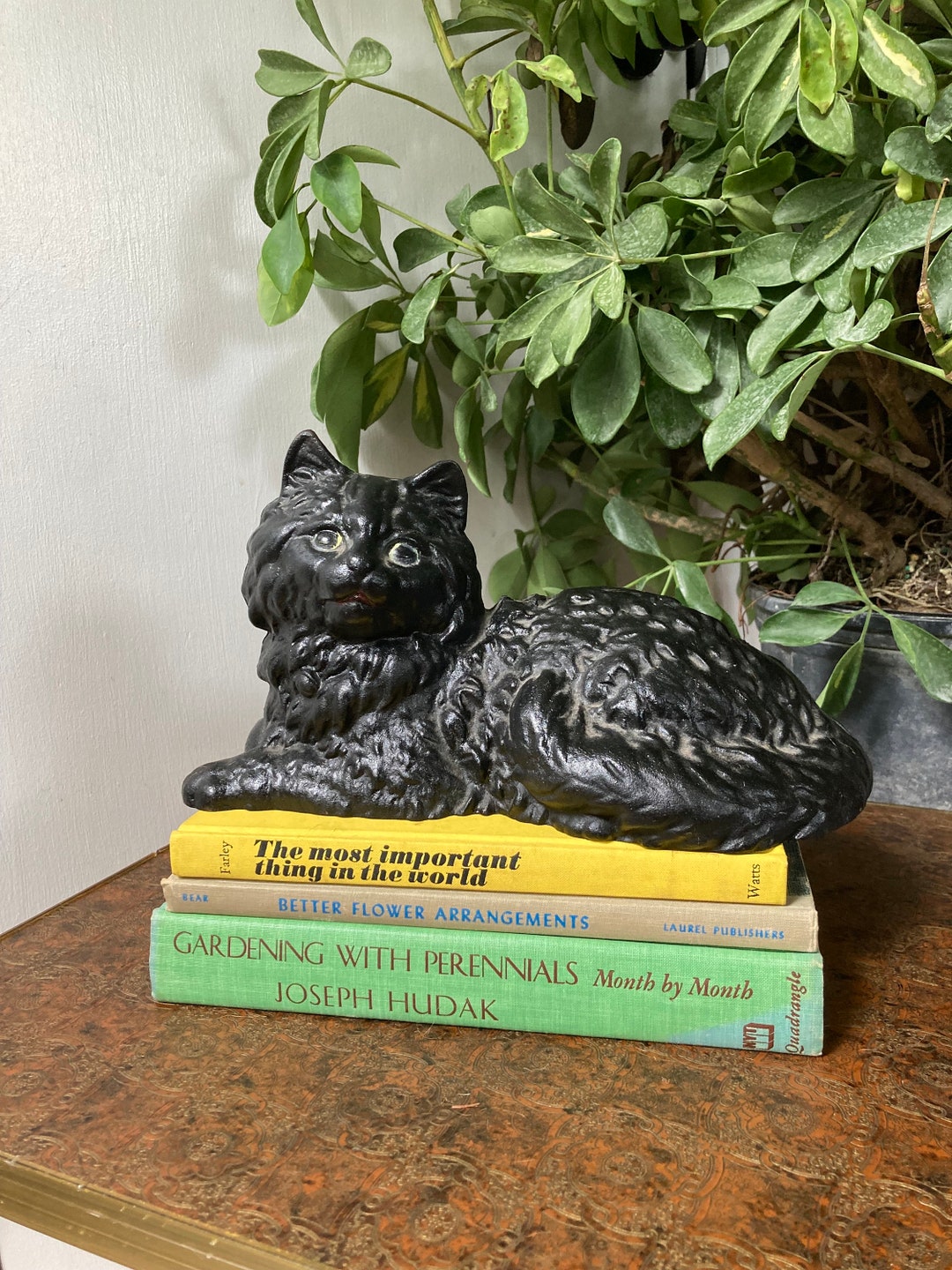 Antique Cast Iron Black Cat Doorstop - Etsy