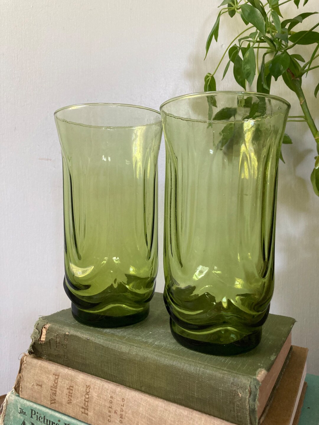 Vintage Green Glassware - Etsy