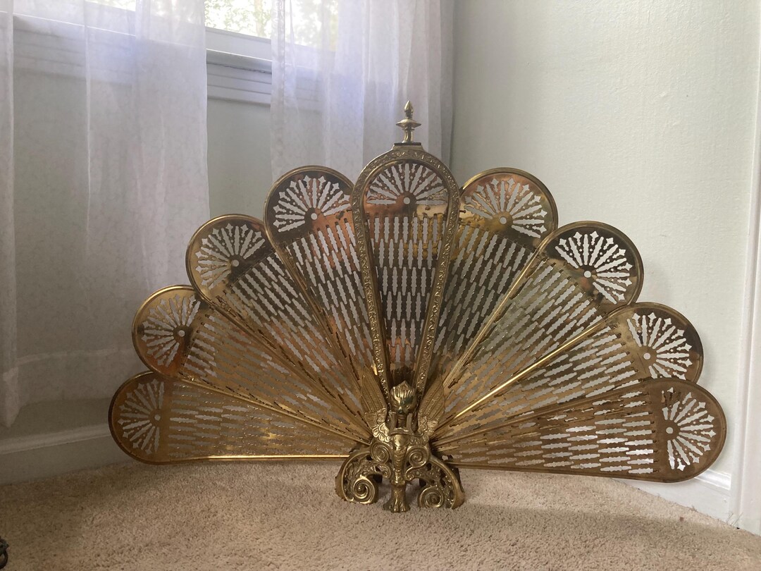 Brass Gargoyle Fireplace Screen - Etsy