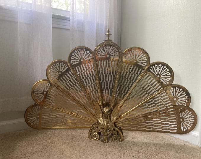 Brass Gargoyle Fireplace Screen - Etsy