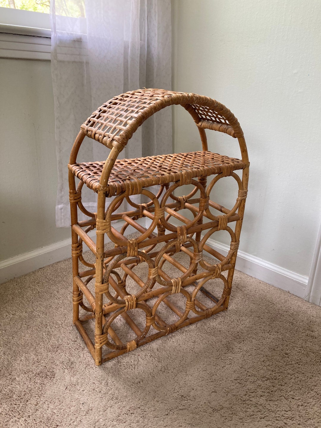 Rattan Arched Wine Rack - Etsy