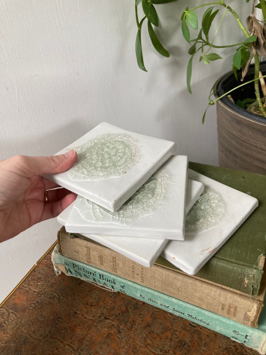 Crushed Glass Tile Coasters - Etsy