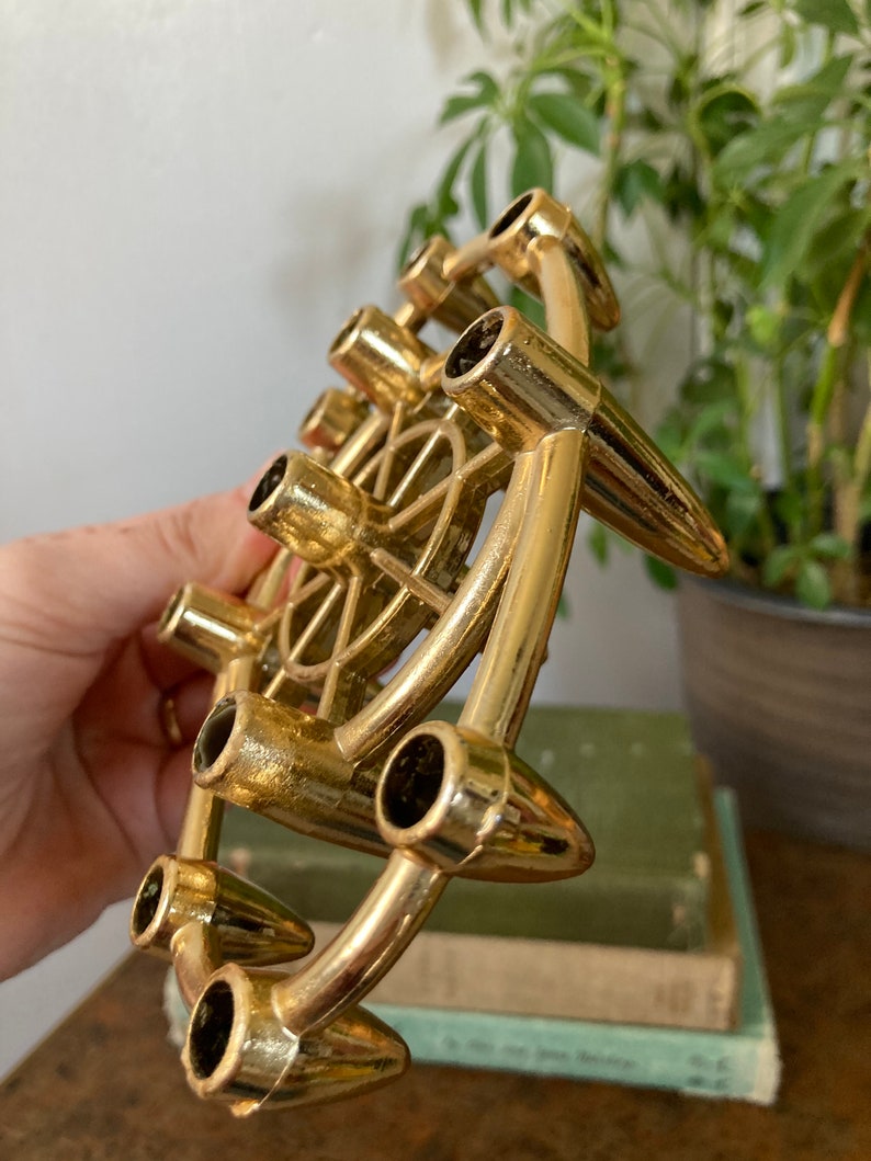 Gold Metal Atomic Candle Holder - Etsy